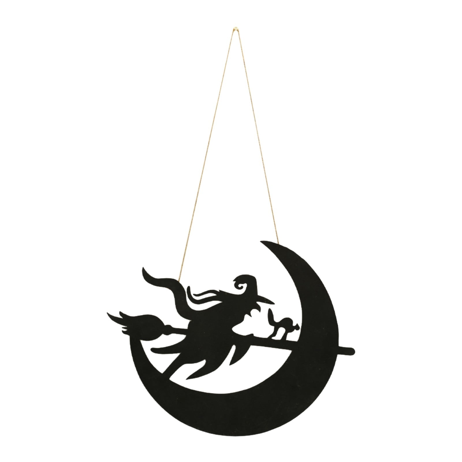 GiLiling Black Wrought Iron Witch Silhouette Door Hanger | Gothic Front ...