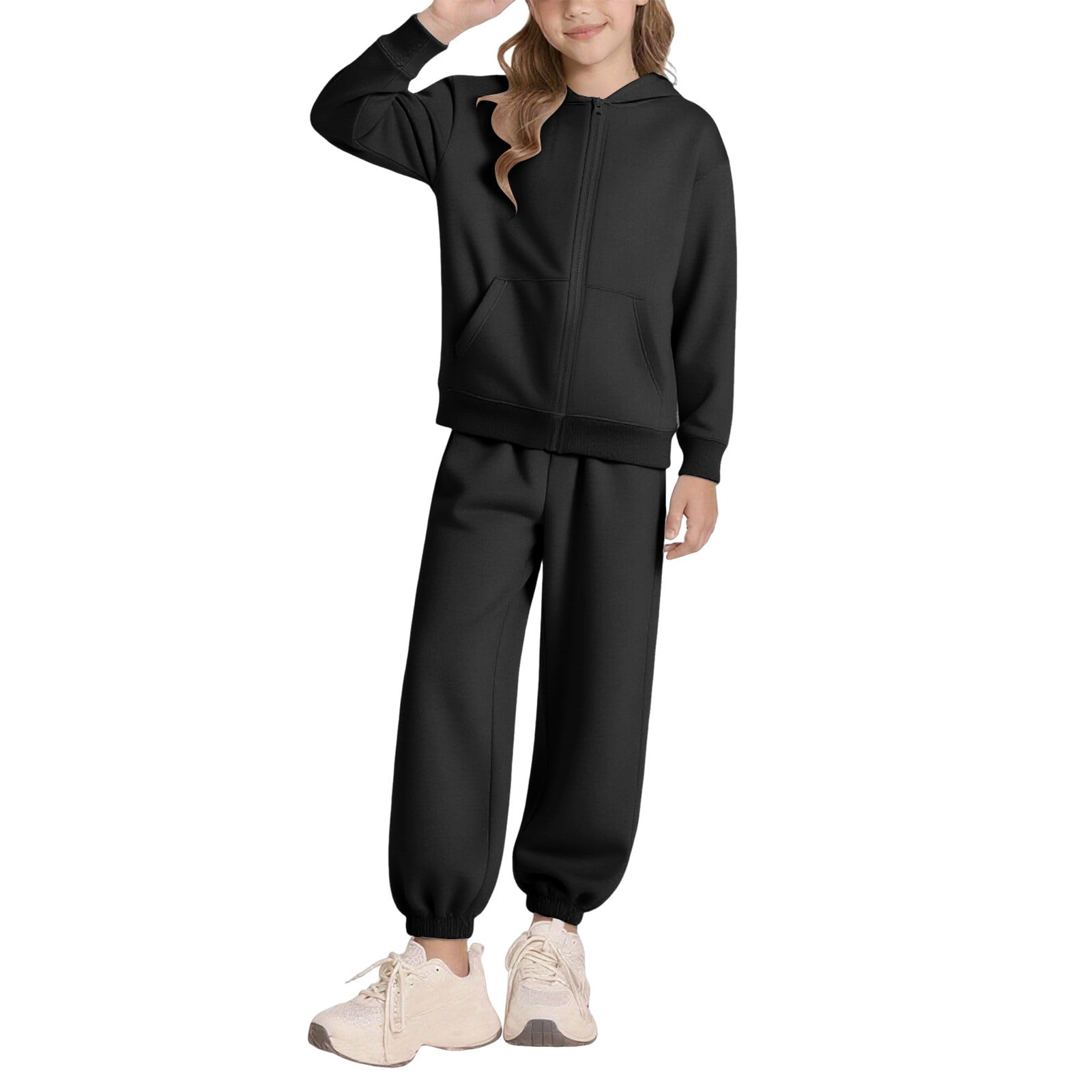 GiLiling Boys Girls Preppy Sweatsuit Set 2 Piece Zip Up Hoodie and ...