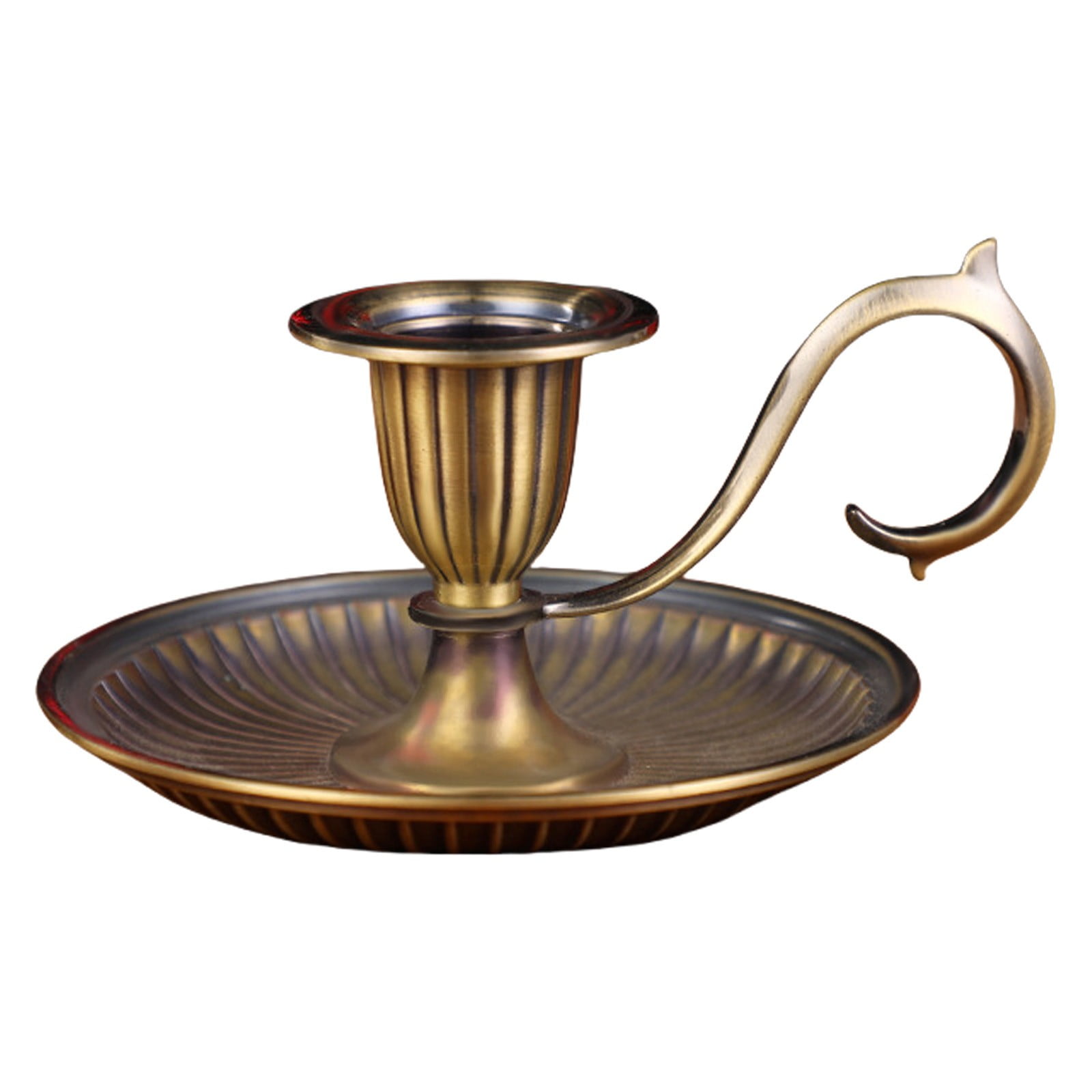 GiLiling Bronze Candle Holder Candlestick Stand with Handle European ...