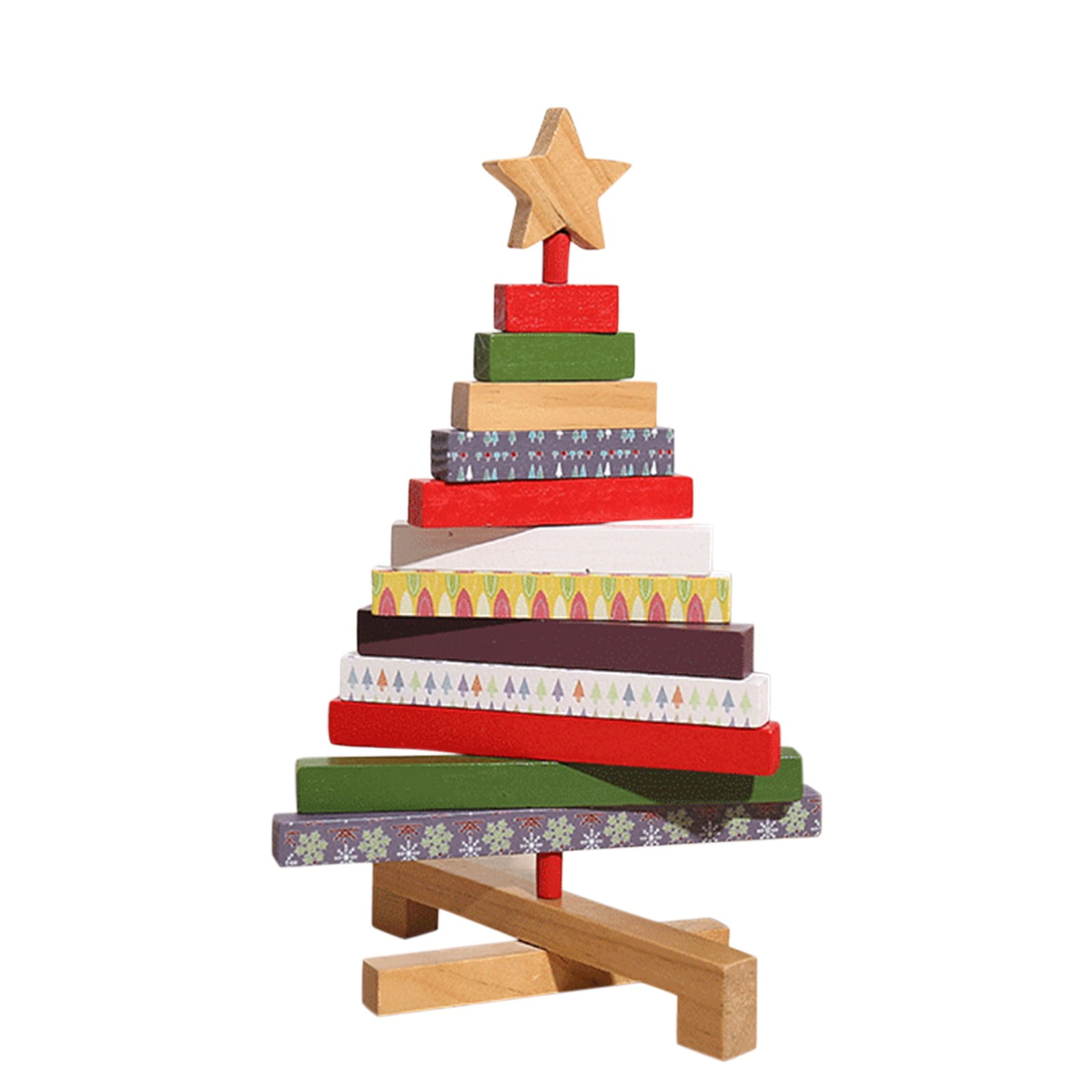 GiLiling Christma Wooden Rotating Tree Christma Decorations Desktop for ...