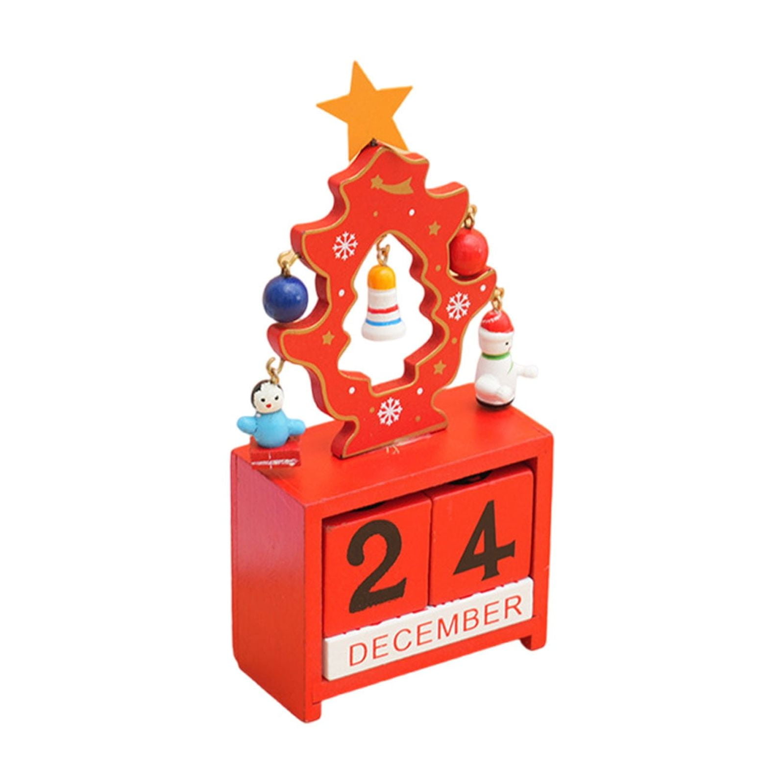 GiLiling Christmas Wooden Advent Calendar Desktop Decoration, Festive ...