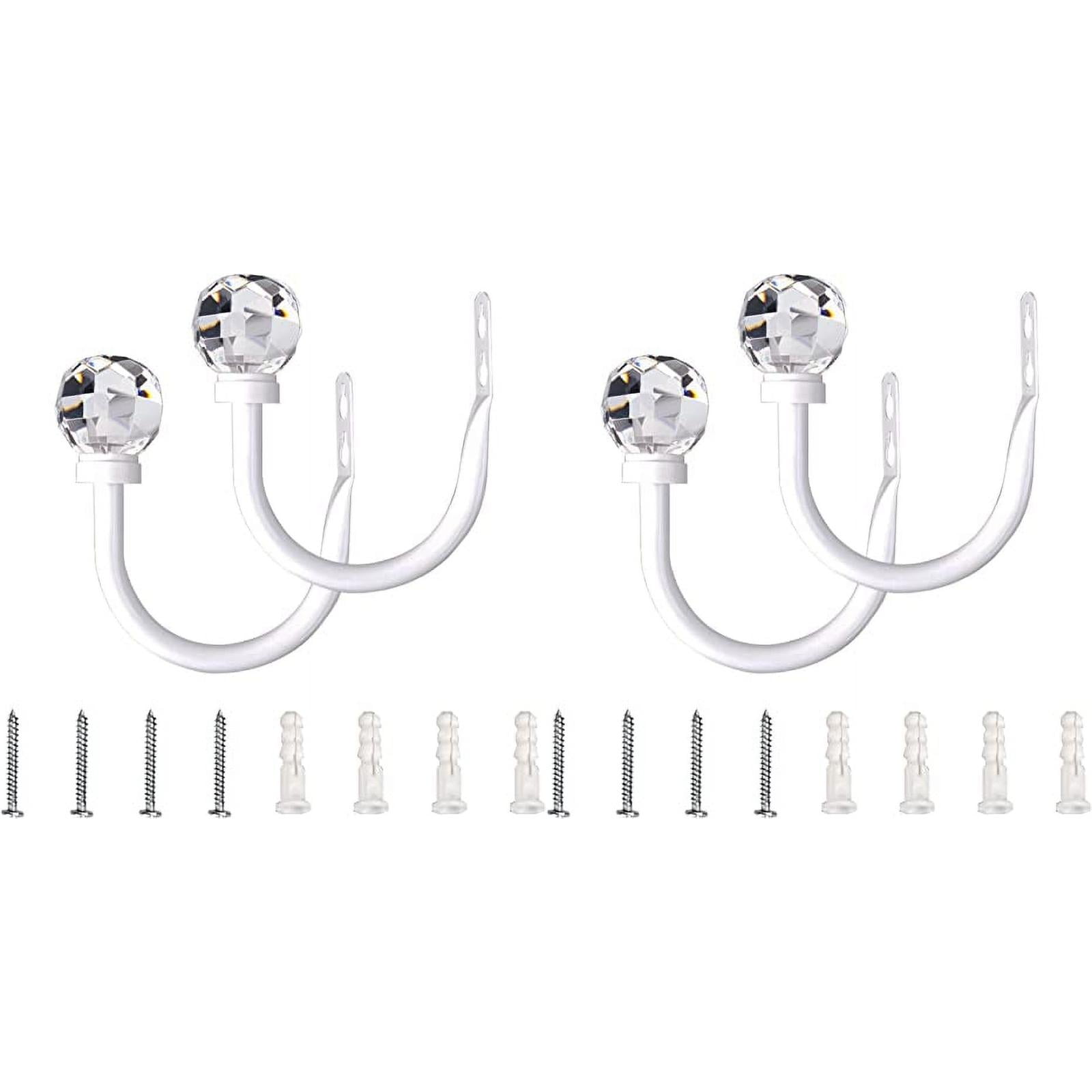 GiLiling Curtain Holdback 2pcs Wall Mounted Drapery Tiebacks with Clear ...