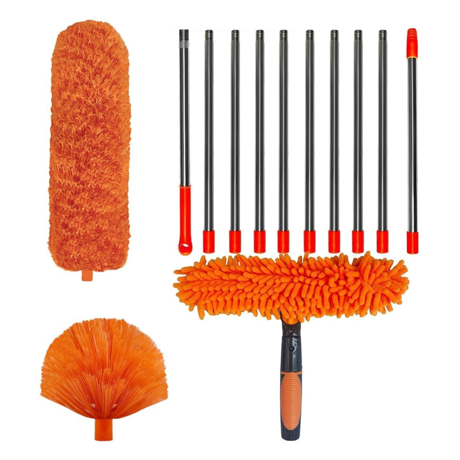 GiLiling Extendable Dust Removal Kit (1.5-4.9m Pole) with 2-in-1 ...