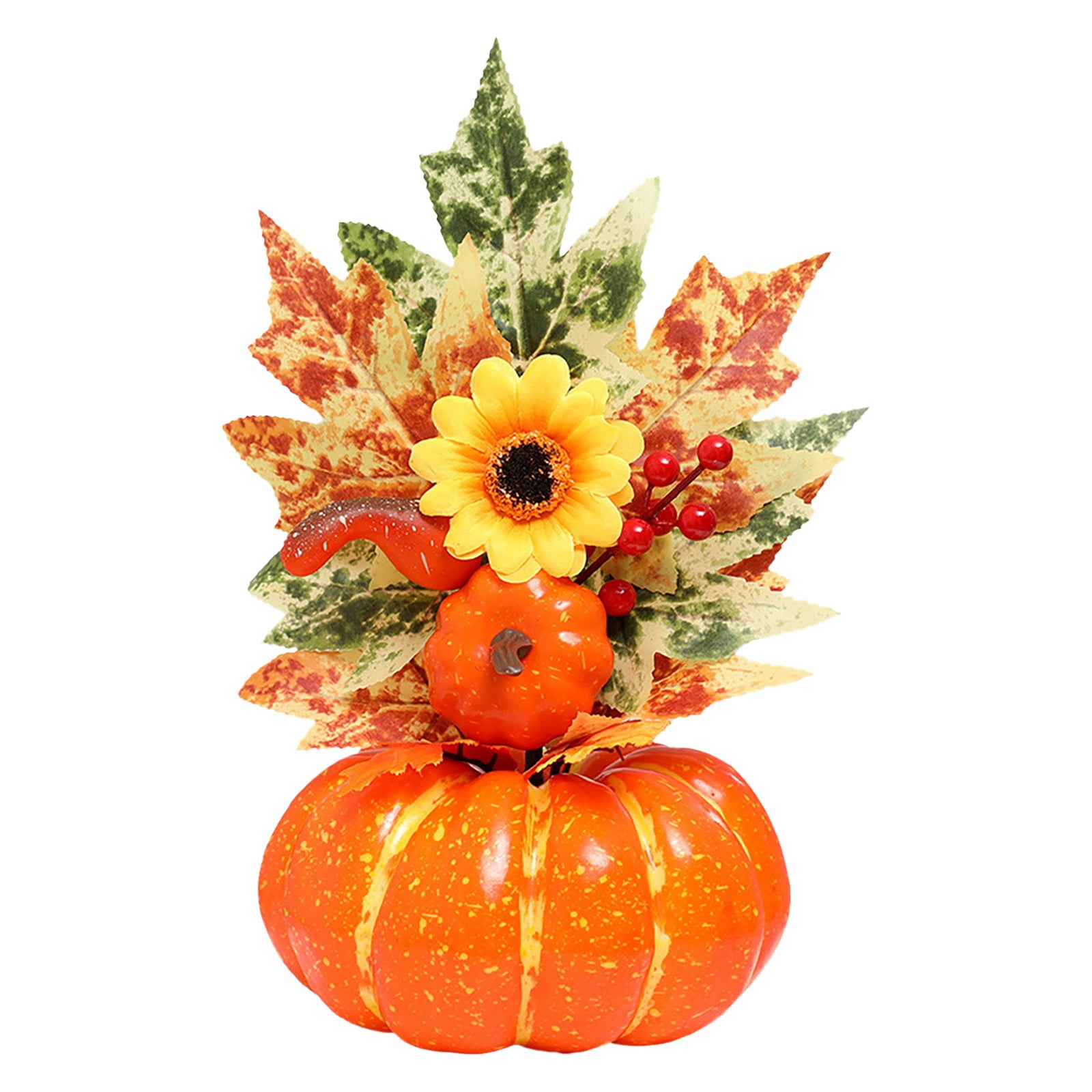 GiLiling Farmhouse Pumpkin Centerpiece with Maple & Sunflower | Potted ...