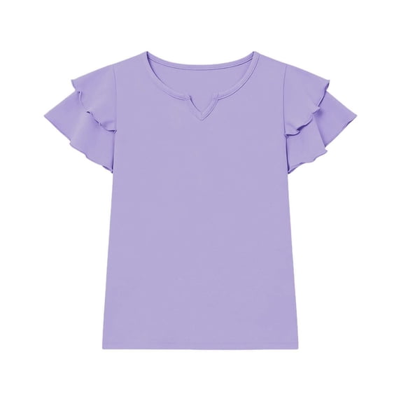 GiLiling Girls Button Down Shirt Puff Short Sleeve Bowknot School ...