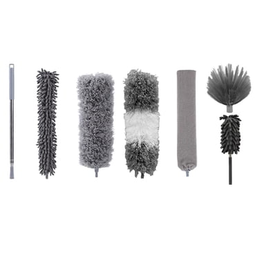 7PCS Microfiber Duster Kit with Extendable Long Handle, Telescopic ...