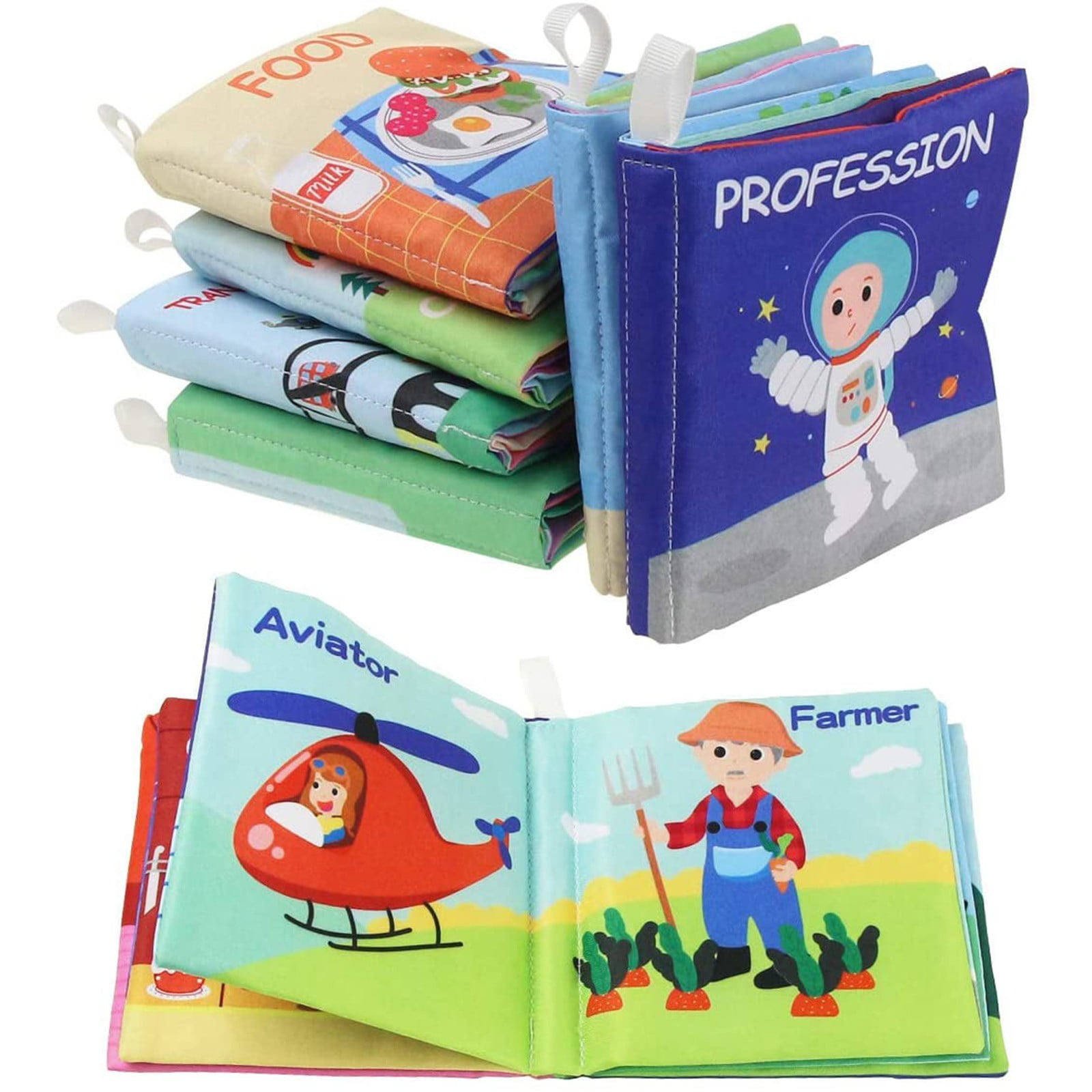 GiLiling Interactive Fabric Activity Book Textured Crinkle Sound and ...