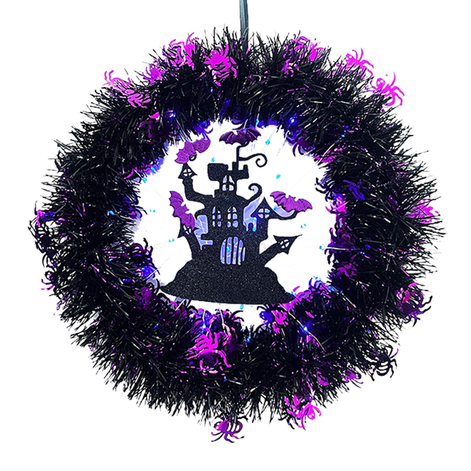 GiLiling LED Glow-Effect Halloween Wreath with Illumination Features ...