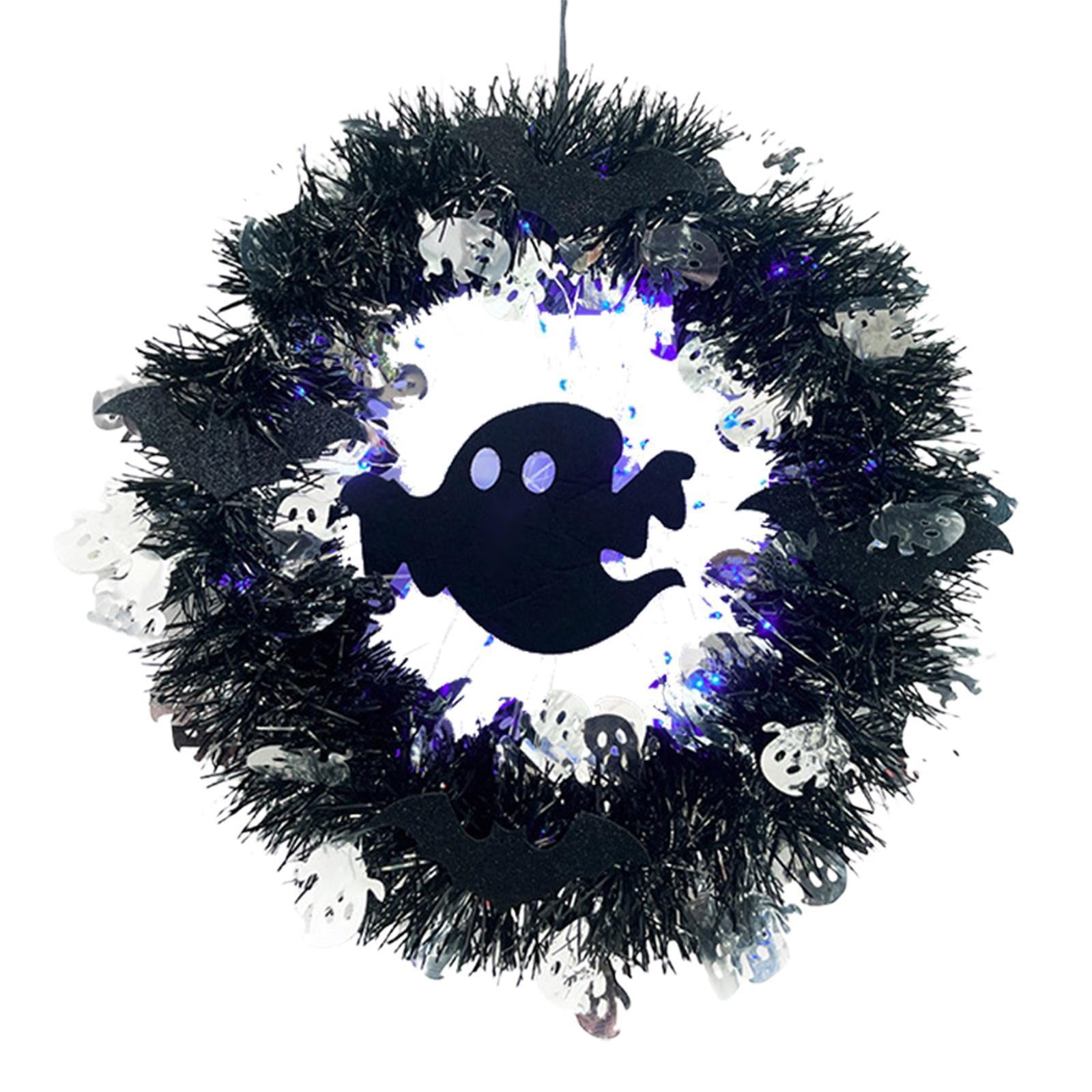 GiLiling LED Glow-Effect Halloween Wreath with Illumination Features ...