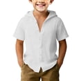 GiLiling Men's Summer Shirt Linen Shirt Short Sleeve Button Down ...