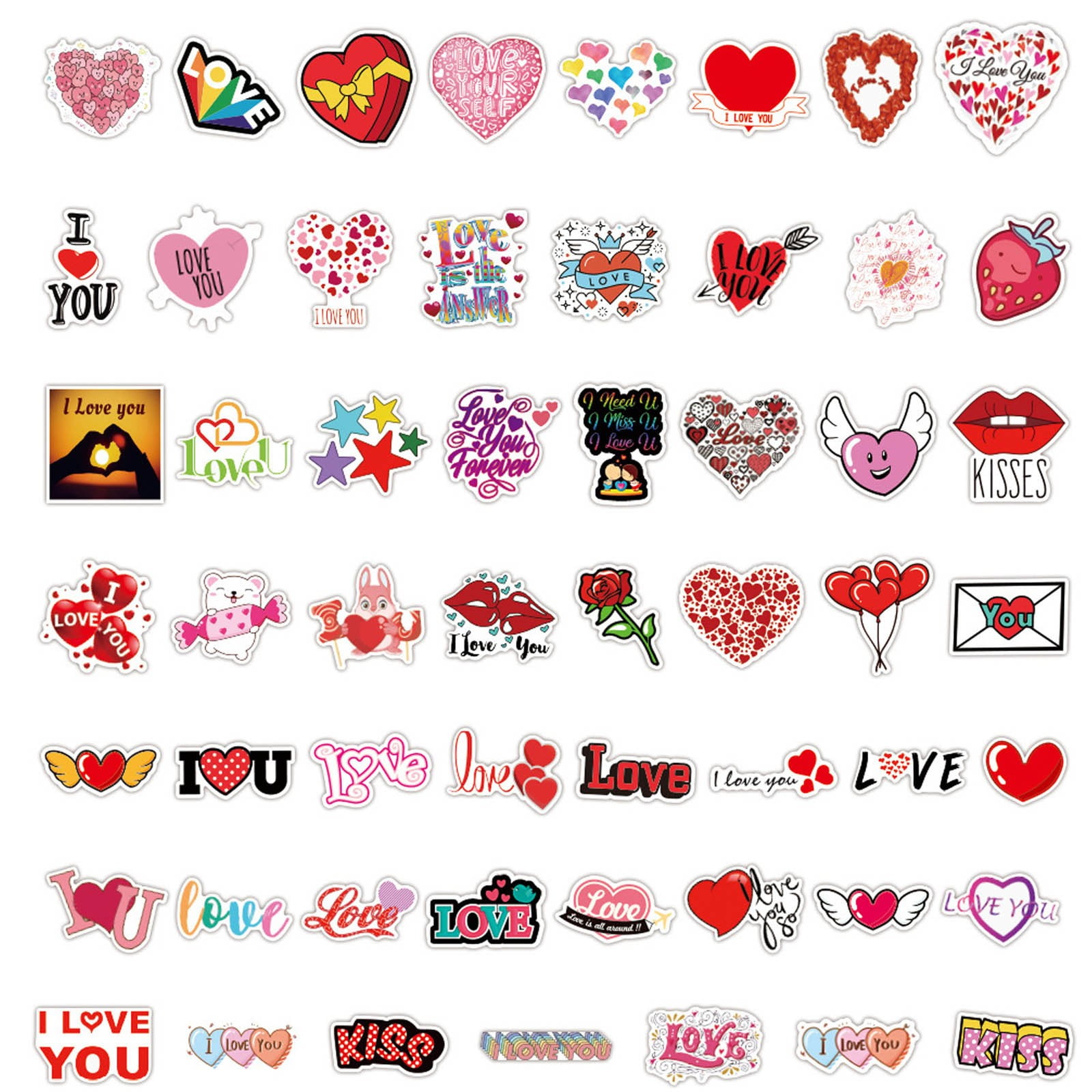 GiLiling 100pc Valentine's Day Graffiti Stickers Waterproof Vinyl ...