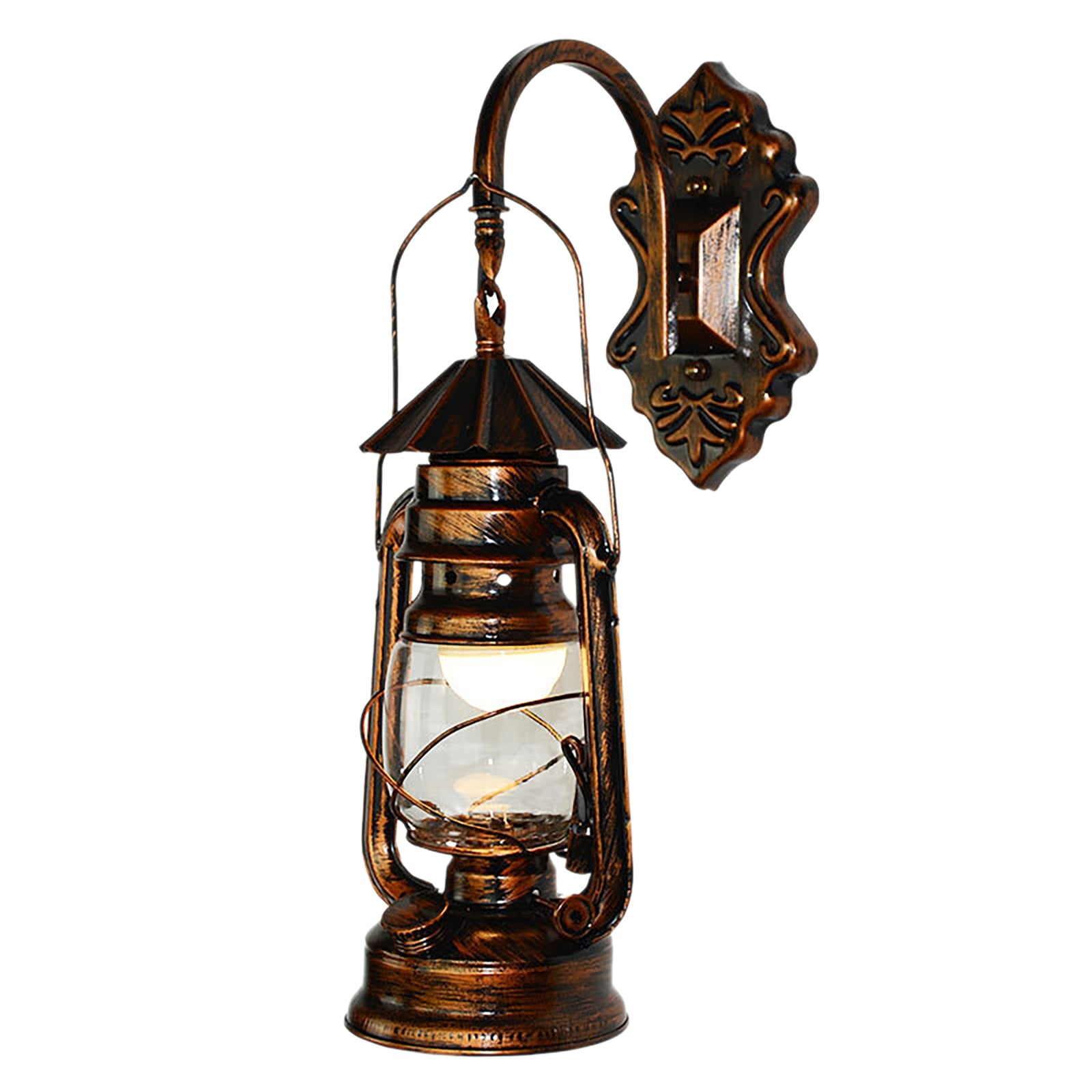 GiLiling Rustic Lantern Wall Sconce Outdoor Vintage Classic Iron Wall ...