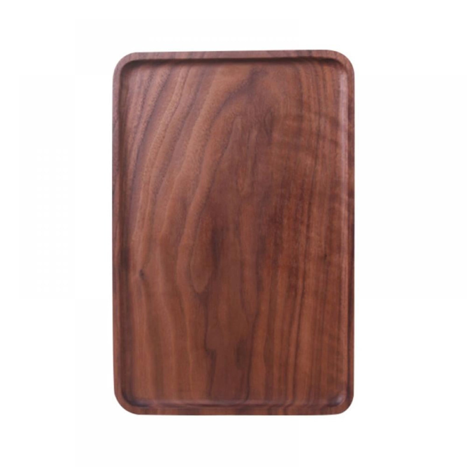 GiLiling Rustic Walnut Wood Tray Rectangle Serving Platter Coffee Table ...