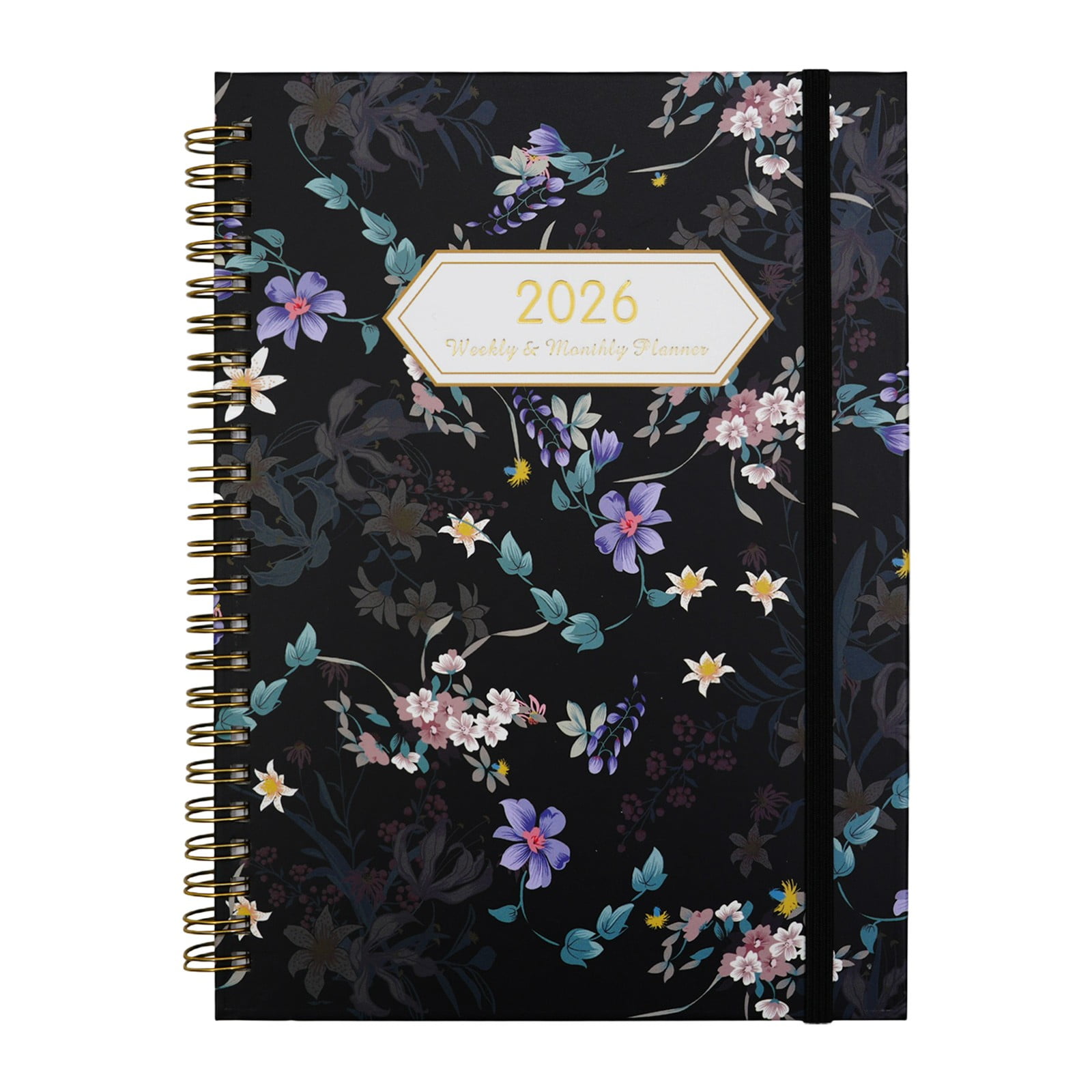 GiLiling Strap Coil Notebook A5 | Elastic Closure Monthly/Weekly Layout ...