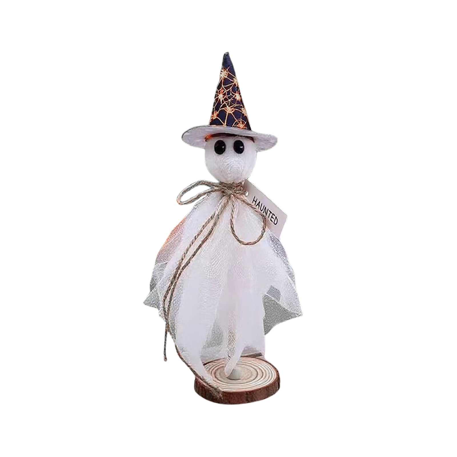 GiLiling Three Different Sizes Wooden Ghost Ornament with Magic Hats ...