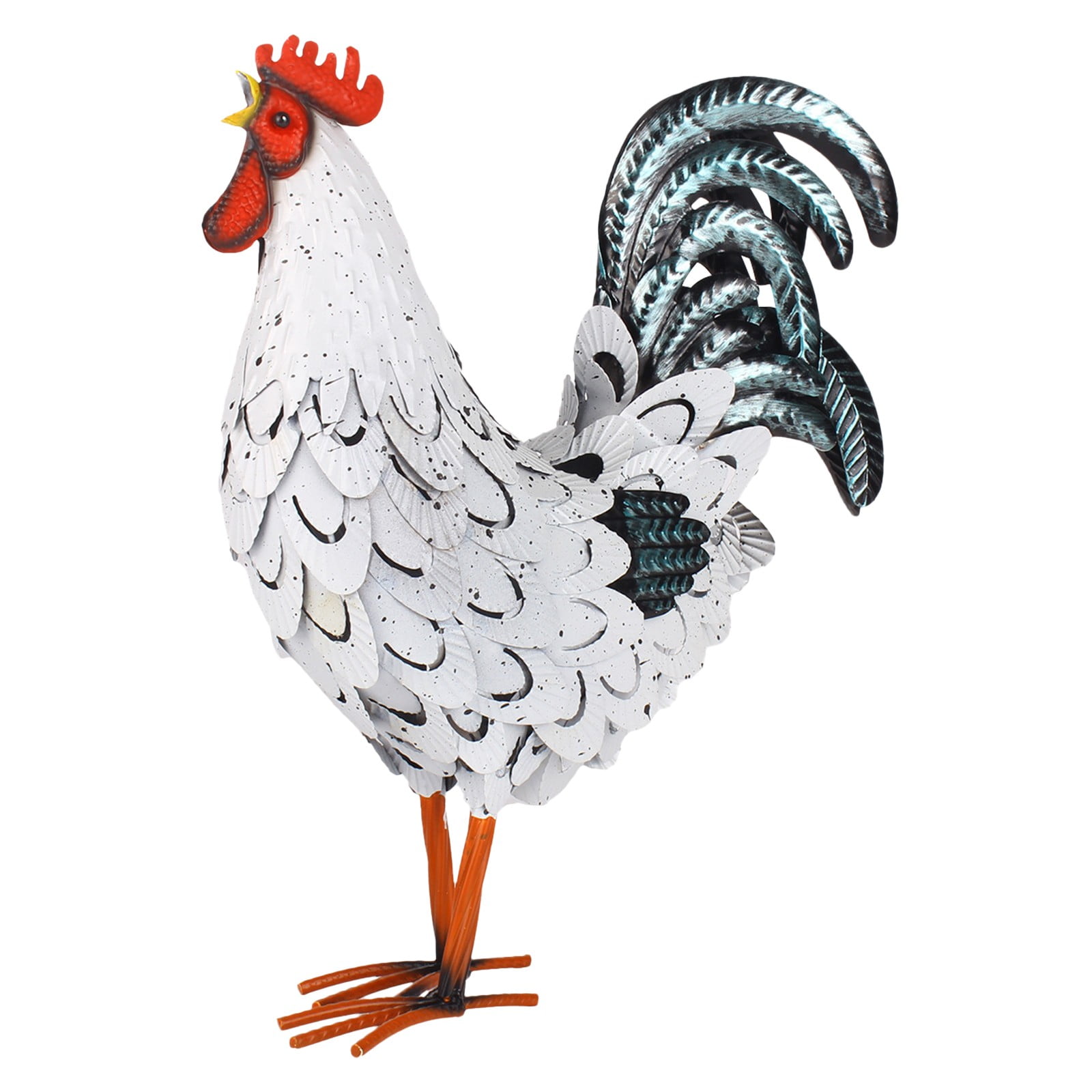 GiLiling Tropical Metal Rooster Statue Decor - Weatherproof Outdoor ...