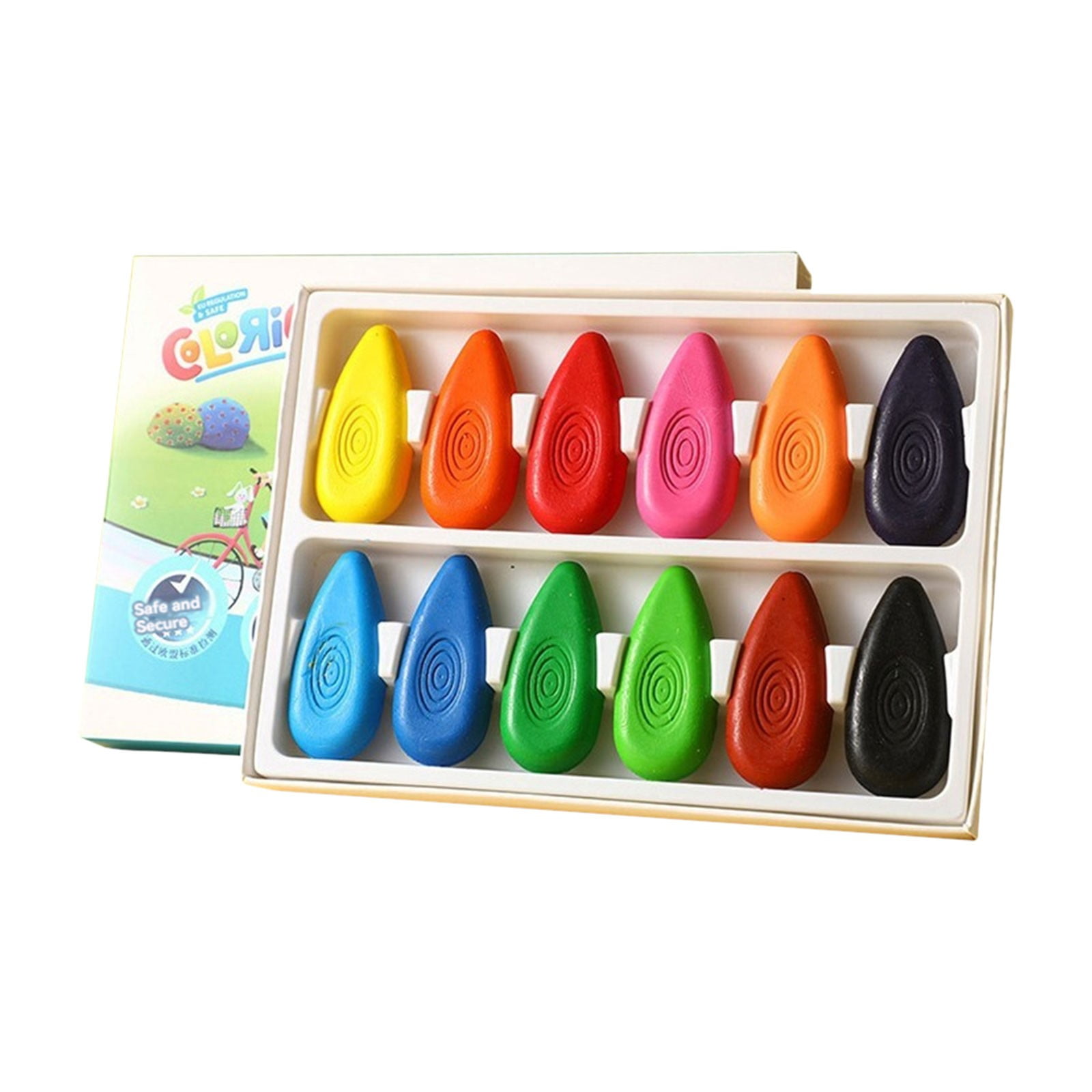 GiLiling Water Drop Crayons Oil Pastels Washable Art Supply 12 Color ...
