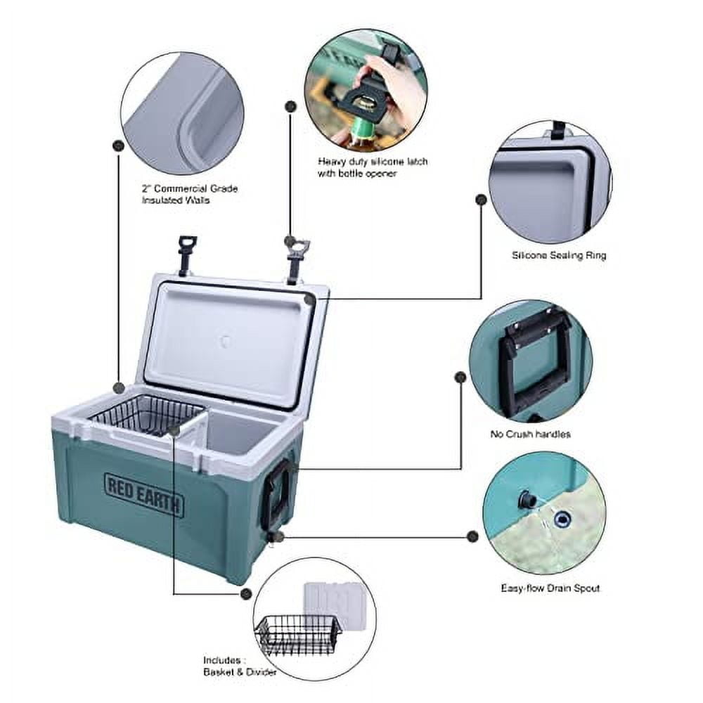 GiNT Ultra-Light 52 Quard Hard Cooler Insulated Portable Ice Chest Box ...
