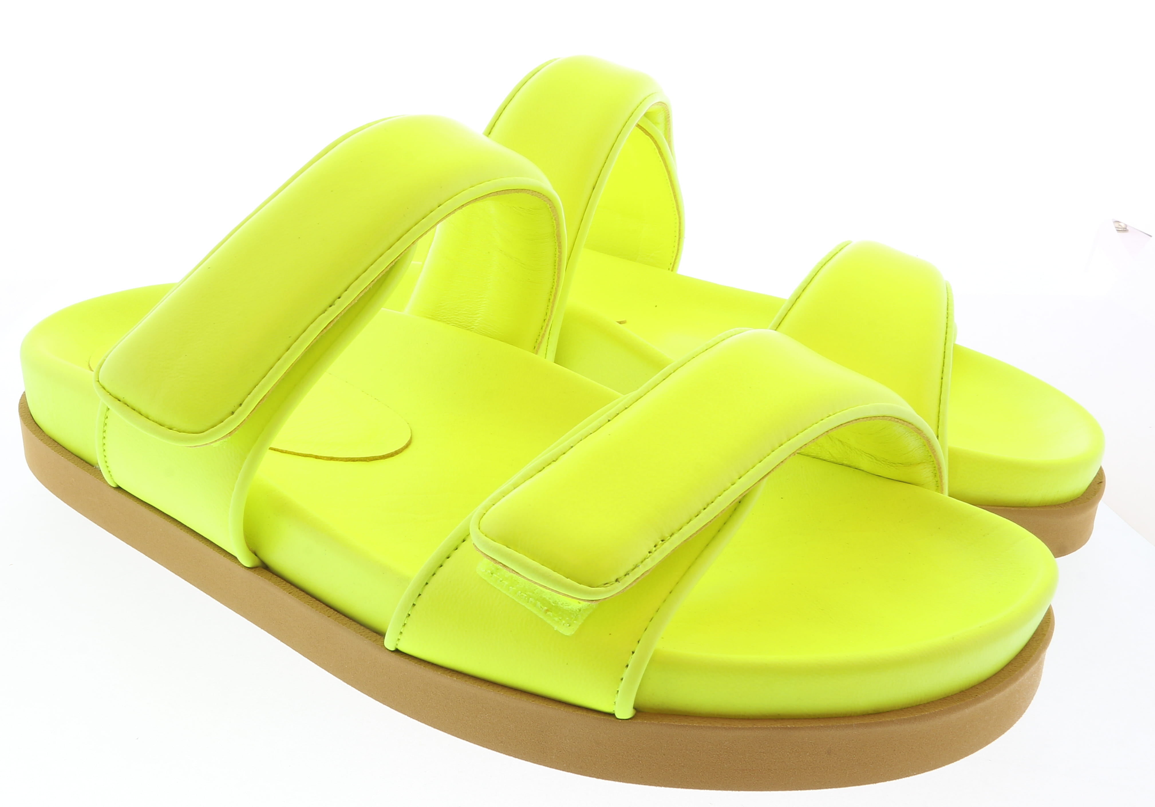 Gia Borghini Acid Lime Gia x Pernille Double Strap Leather Slides 8 for ...