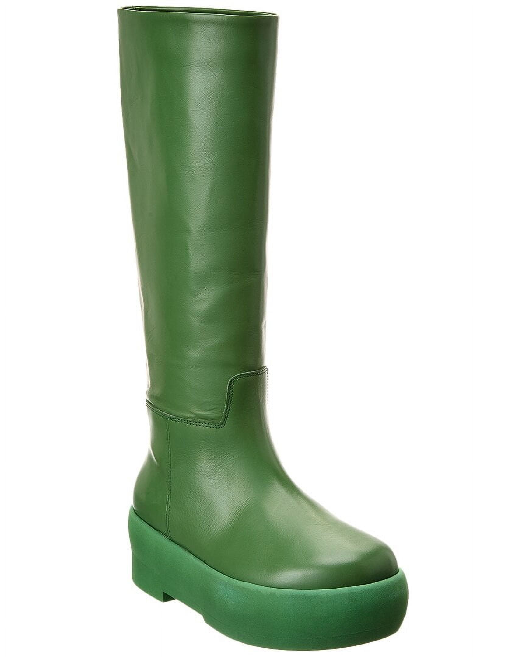 Gia Borghini Gia 16 Leather Knee-High Platform Boot, 35, Green ...
