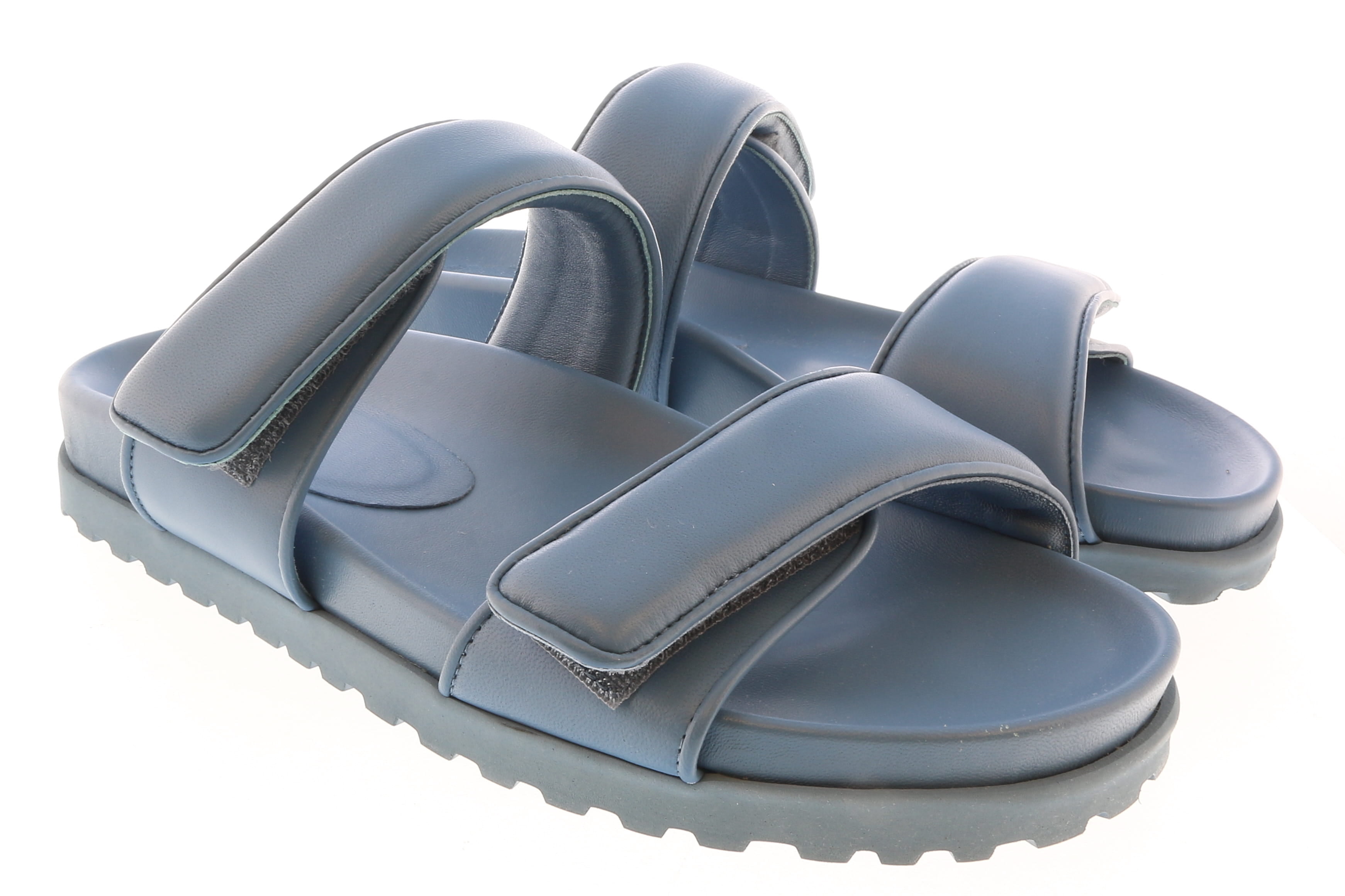 Gia Borghini Lead Blue Gia x Pernille Double Strap Leather Slides 11 ...