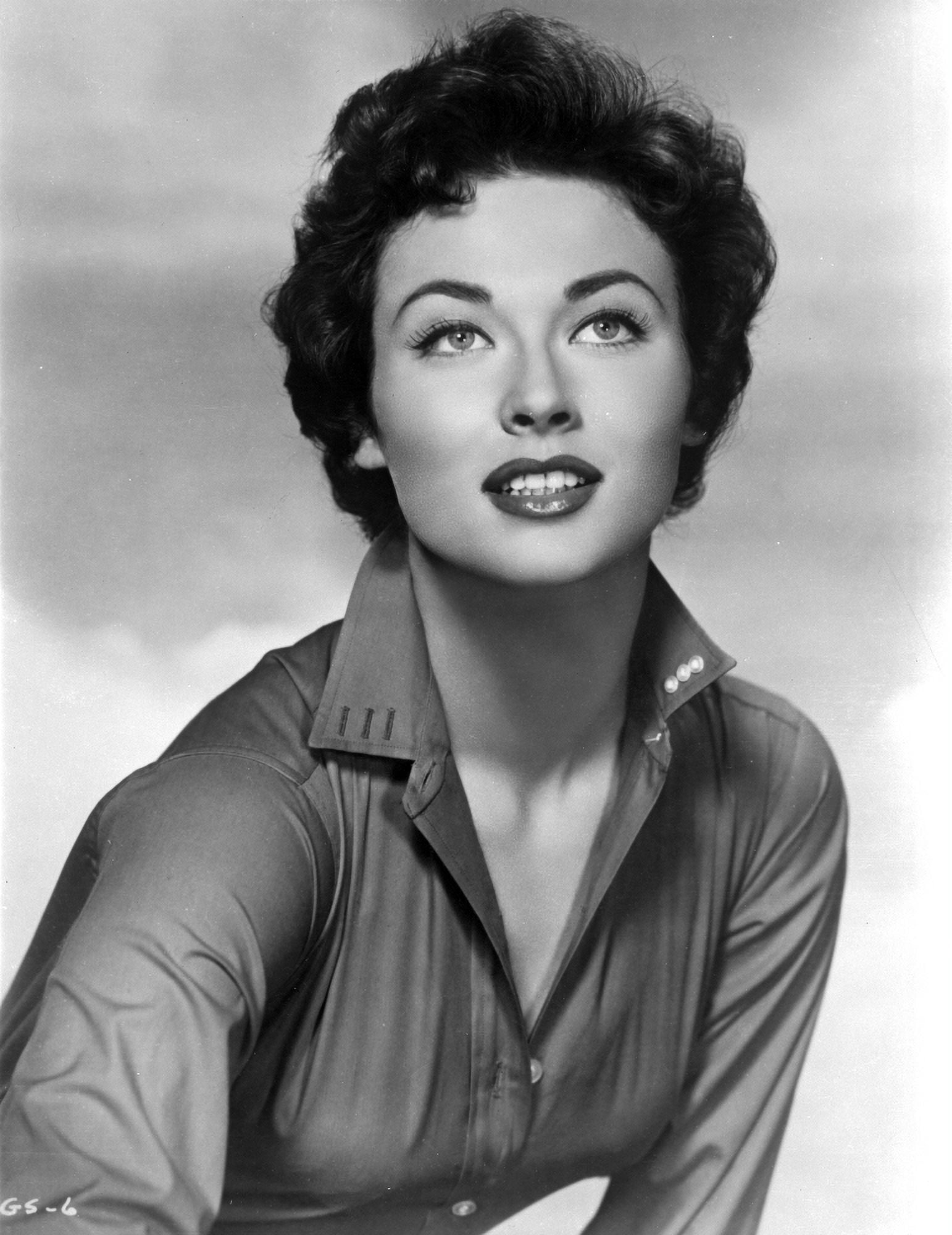 Gia Scala with Red Lips, Curly Hair Front View Angle Photo Print (8 x ...