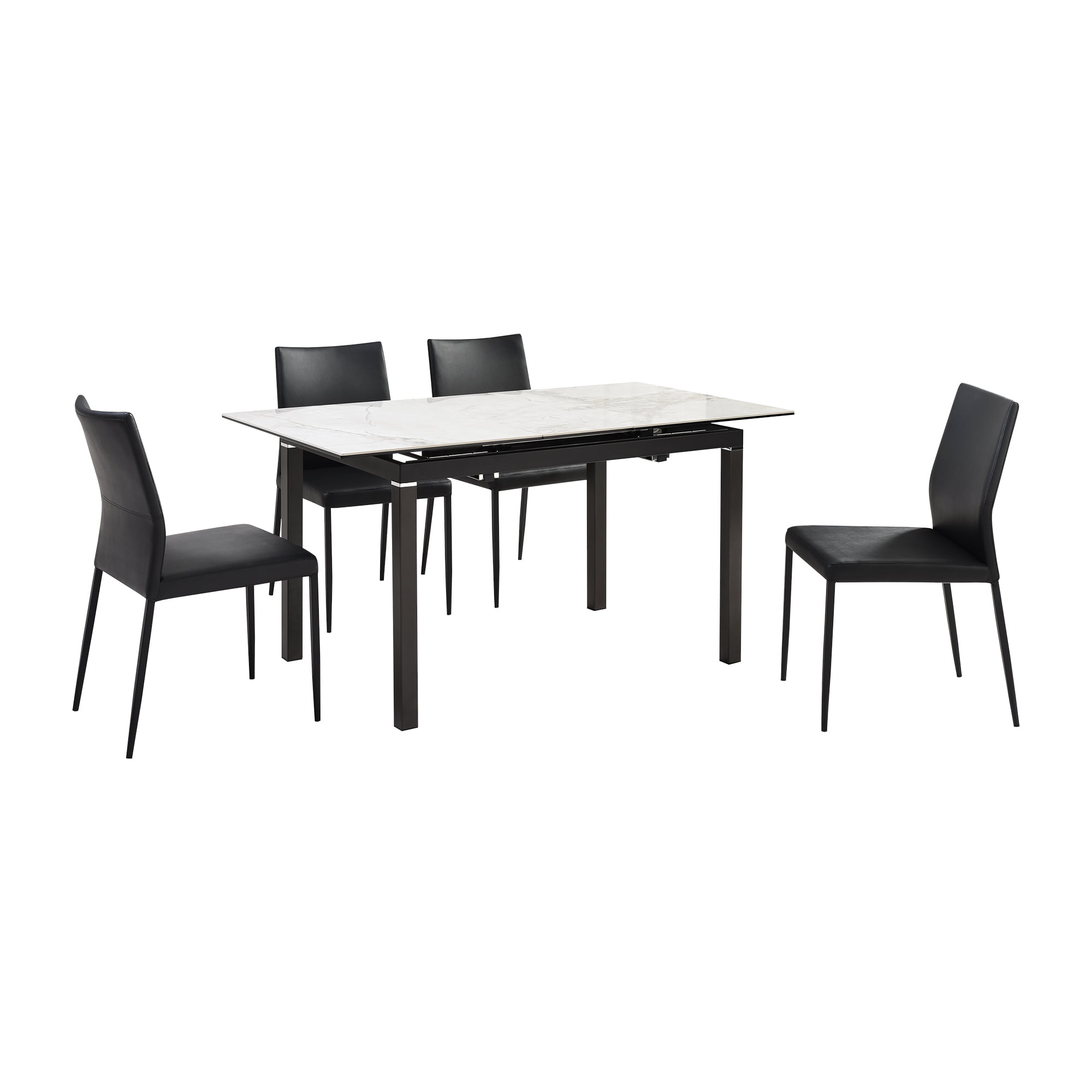 Giana Kash 7 Piece Extendable Dining Set with Taupe Gray Faux Leather ...