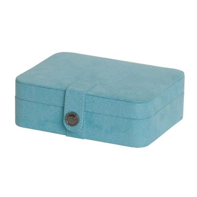 Giana Plush Fabric Jewelry Box with Lift Out Tray in Aqua - Walmart.com