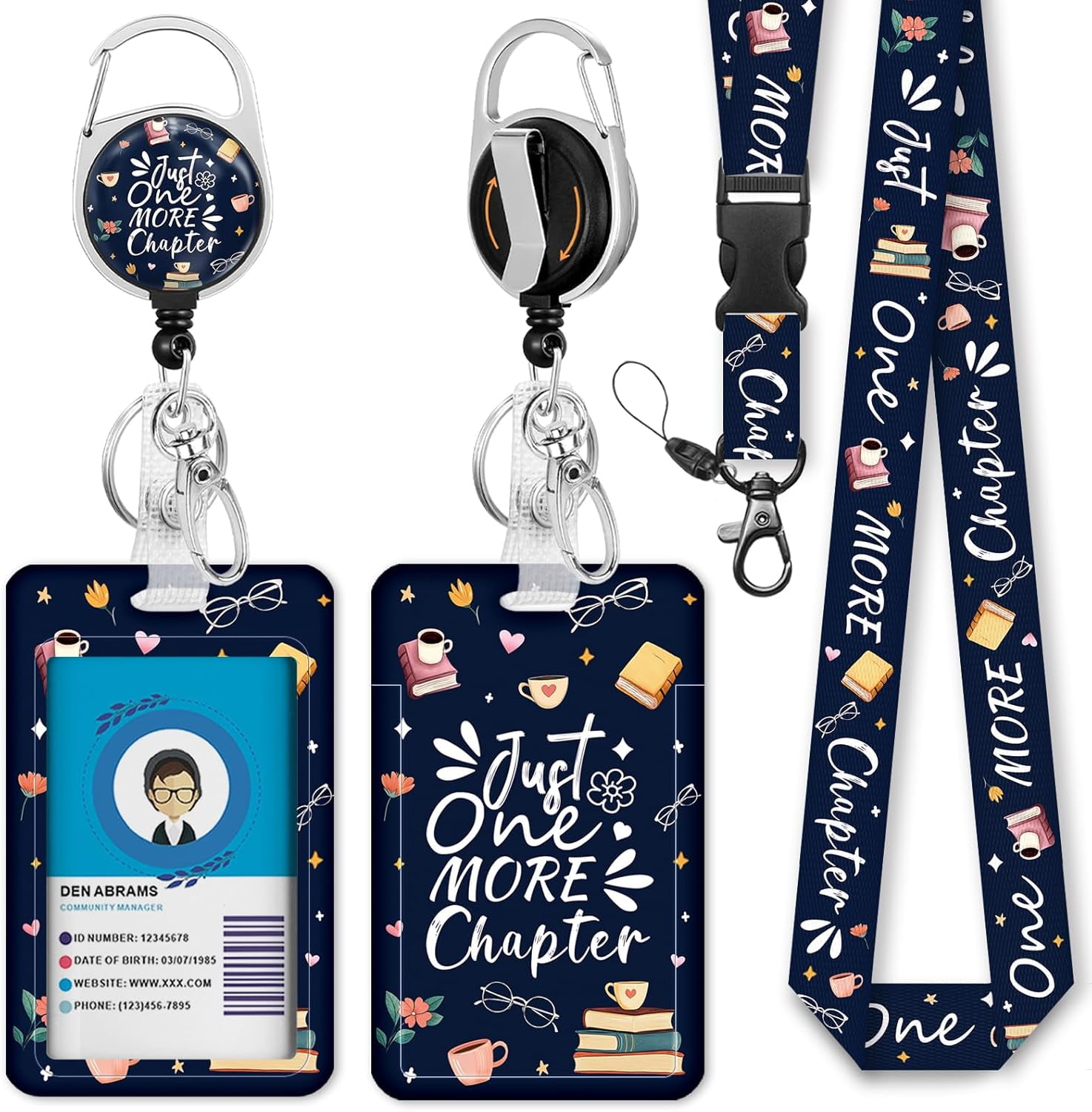 Giancomics Book Lover Lanyards for Id Badges, Readers ID Badge Holder ...
