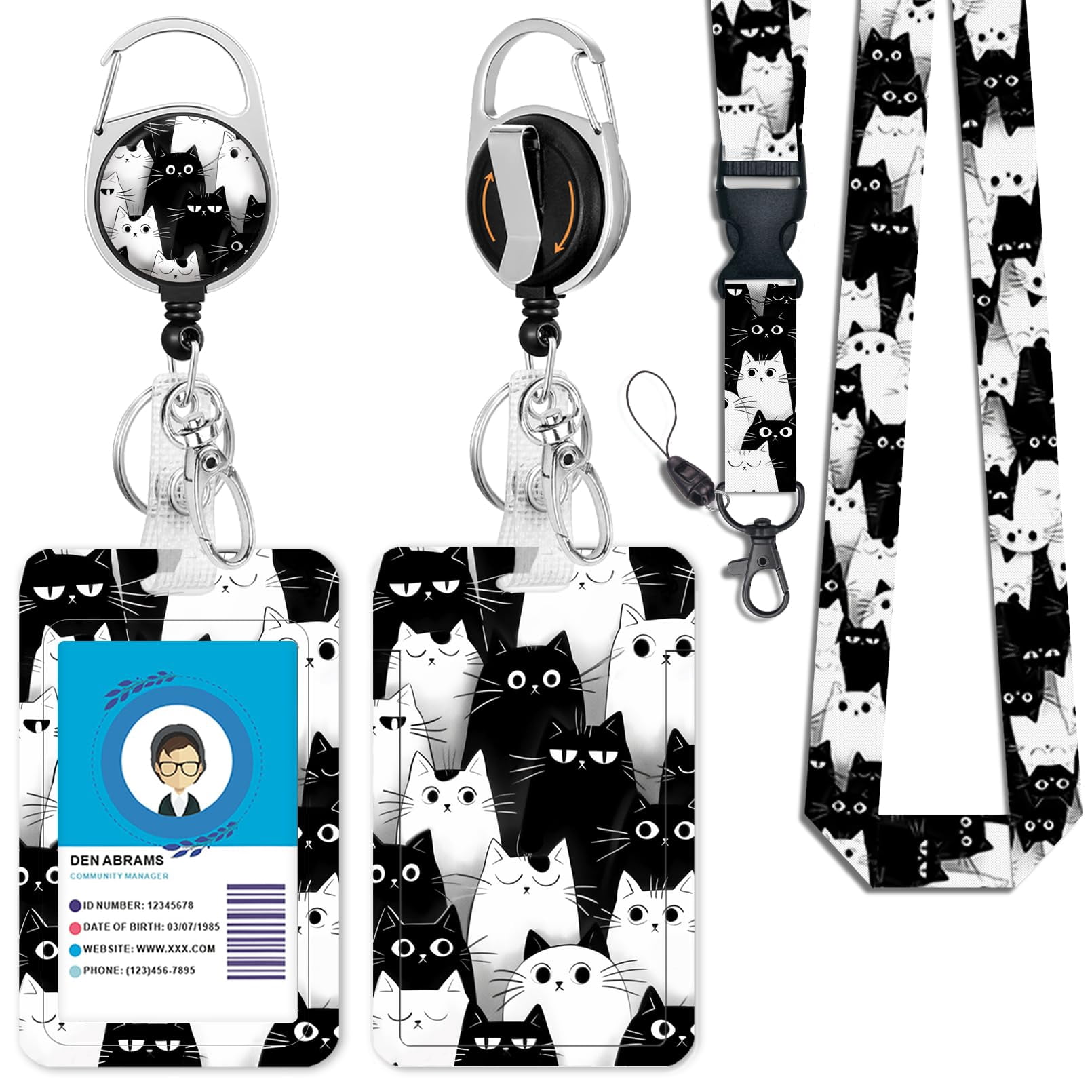 Giancomics Cat Lanyards for Id Badges, Cute ID Badge Holder with ...