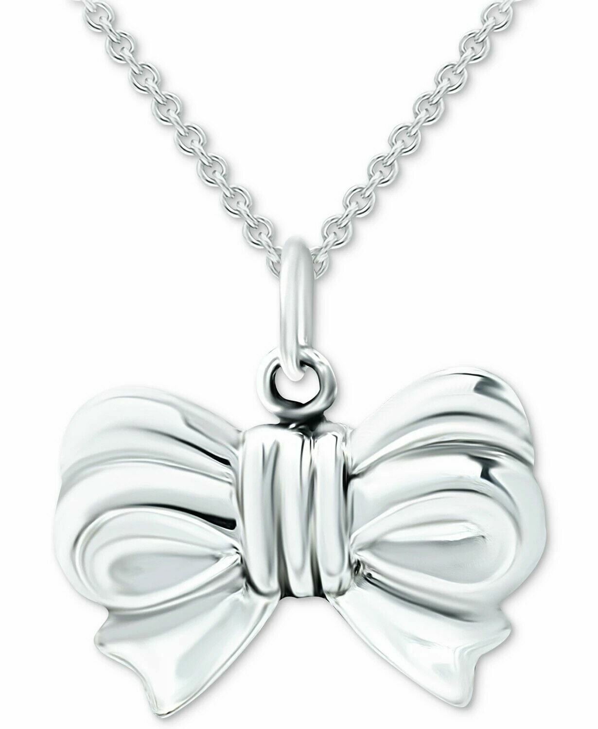Giani Bernini Bow 18" Pendant Necklace in Sterling Silver msrp $71 ...