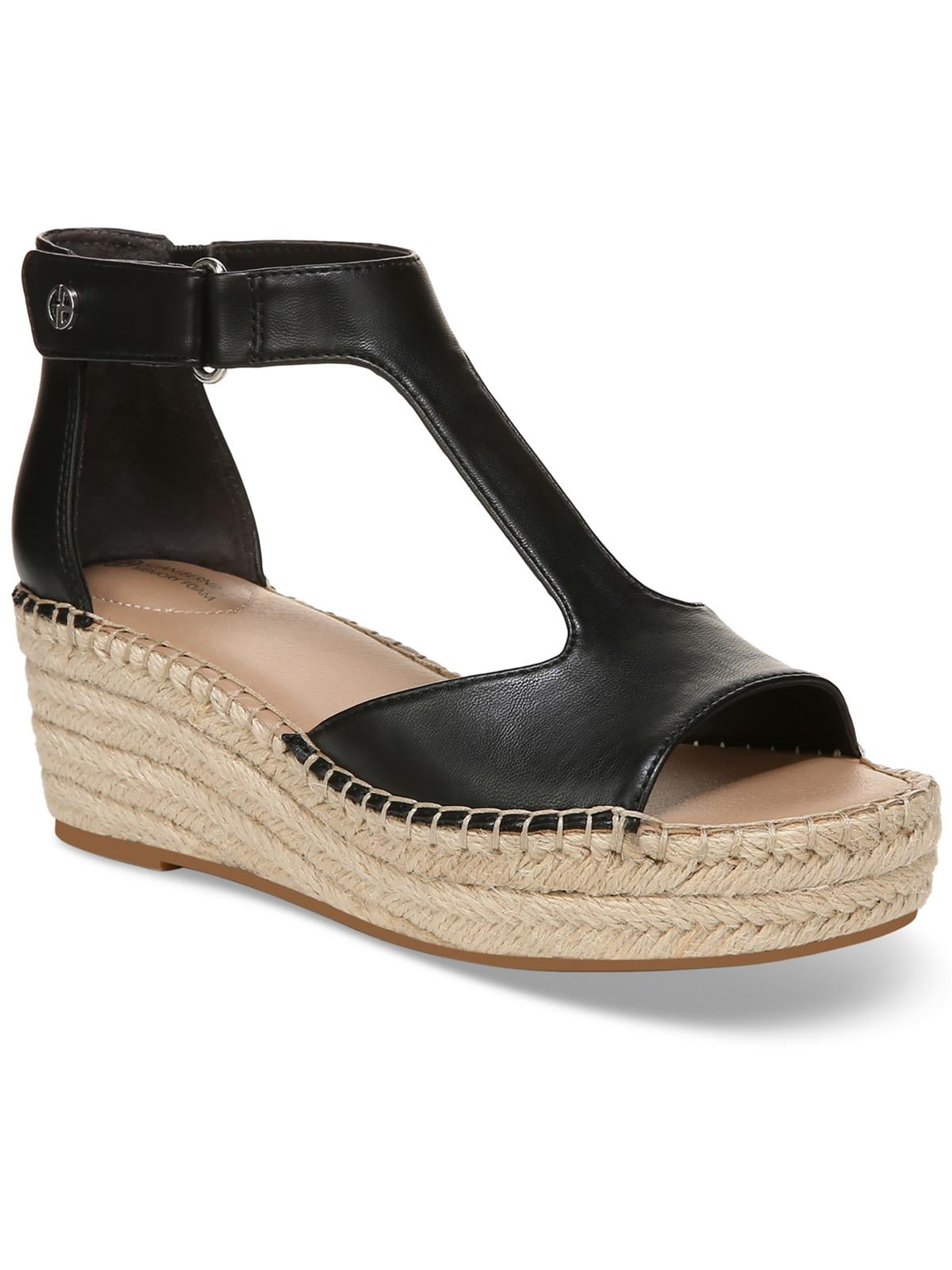 Giani Bernini Womens CAYLAA Faux Leather Ankle Strap Wedge Sandals ...