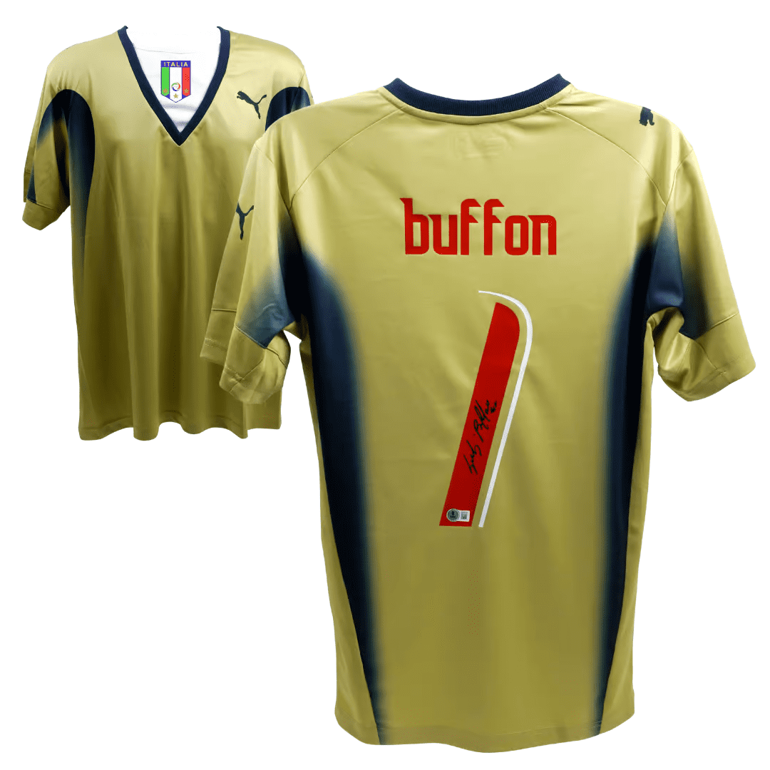 Gianluigi Buffon Signed Italy Away Soccer Jersey #1 with Beckett ...