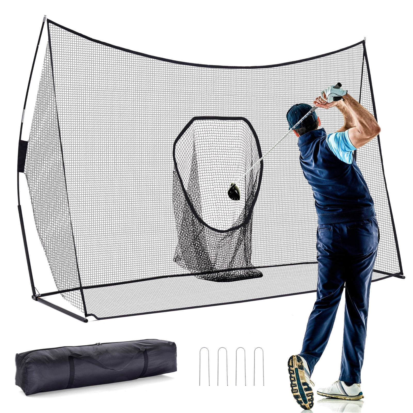 Gianna 10'x7' Golf Practice Net with Frame, Sturdy Indoor and Outdoor ...