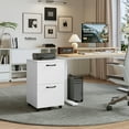 Gianna 2-Drawer Rolling File Cabinet with Lockable Wheels, Printer ...