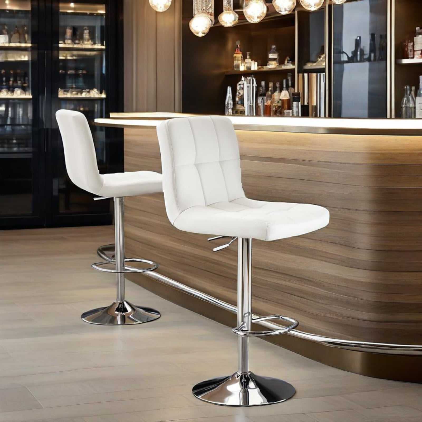 Gianna 2 Pcs Bar Stools , Adjustable Swivel Barstools, Counter Stools ...