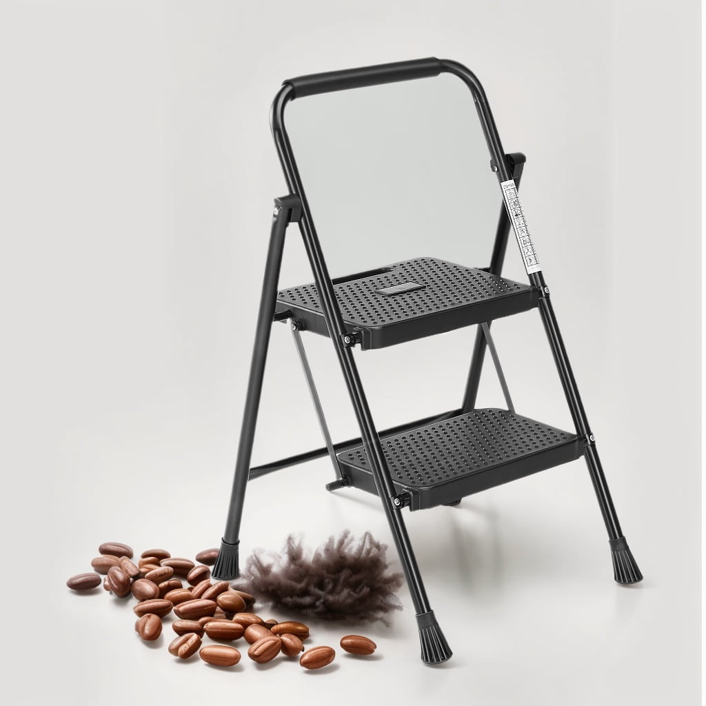 Gianna 2 Step Ladder, Adults Folding Step Stool with Wide Anti-Slip ...