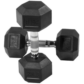 BalanceFrom 20 lb Neoprene Coated Iron Dumbbell Hex Weights Set with ...