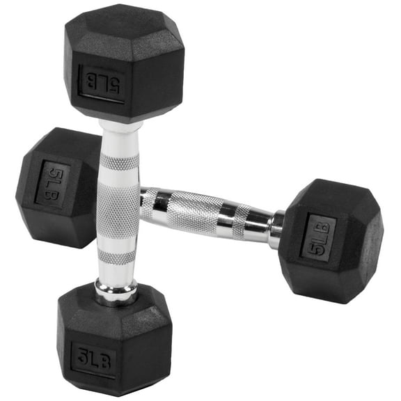 BalanceFrom 20 lb Neoprene Coated Iron Dumbbell Hex Weights Set with ...