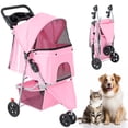 Gianna 3-Wheel Pet Stroller for Dogs, Jogging Stroller with Breathable ...