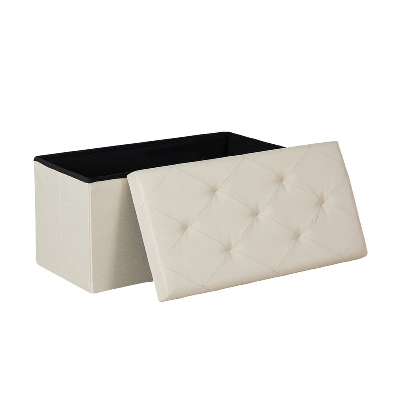 Gianna 30 Inch Folding Ottoman With Storage Bench, Bedside Storage ...