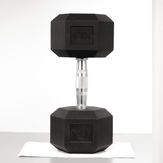 Gianna 30 lbs Hex Dumbbells with Rubber Coated, Hand Weights for ...