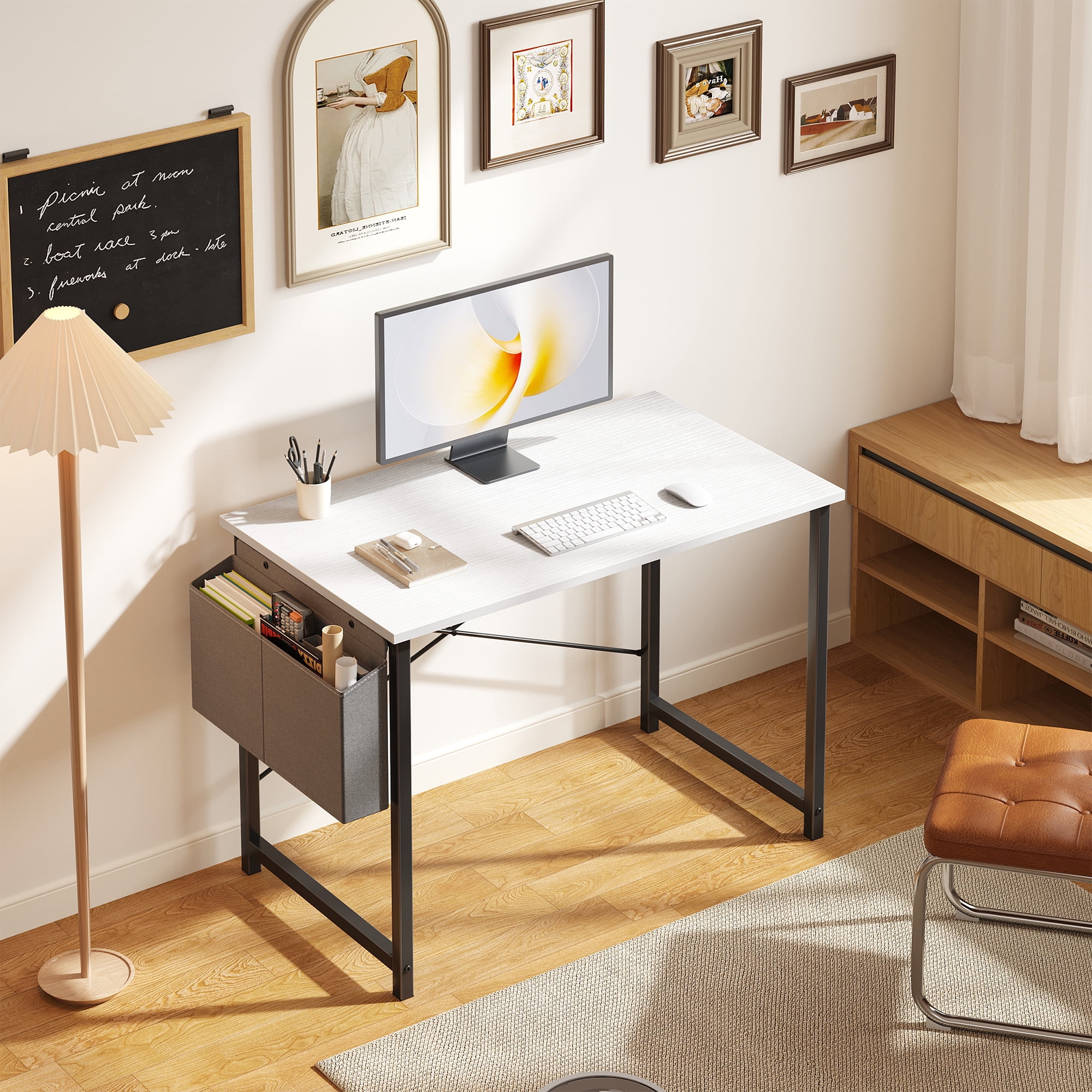 Gianna 31" Computer Desk with Metal Frame, Waterproof Surface and ...