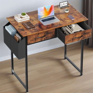 Damaris Side Storage Student Desk, Golden Oak - Walmart.com
