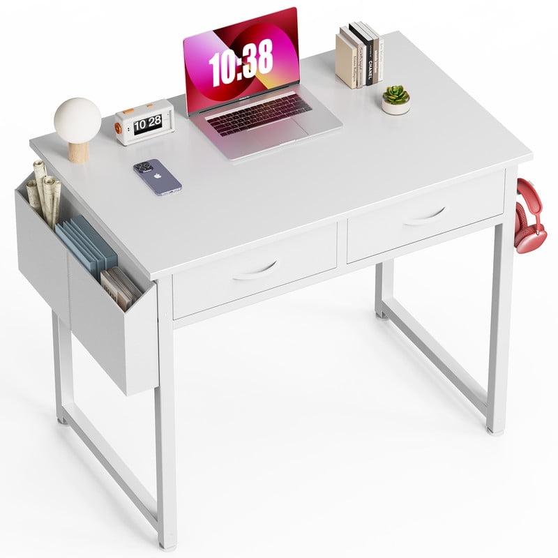 Gianna 32 Inch Desk with 2 Drawers Home Office Computer PC Table with ...