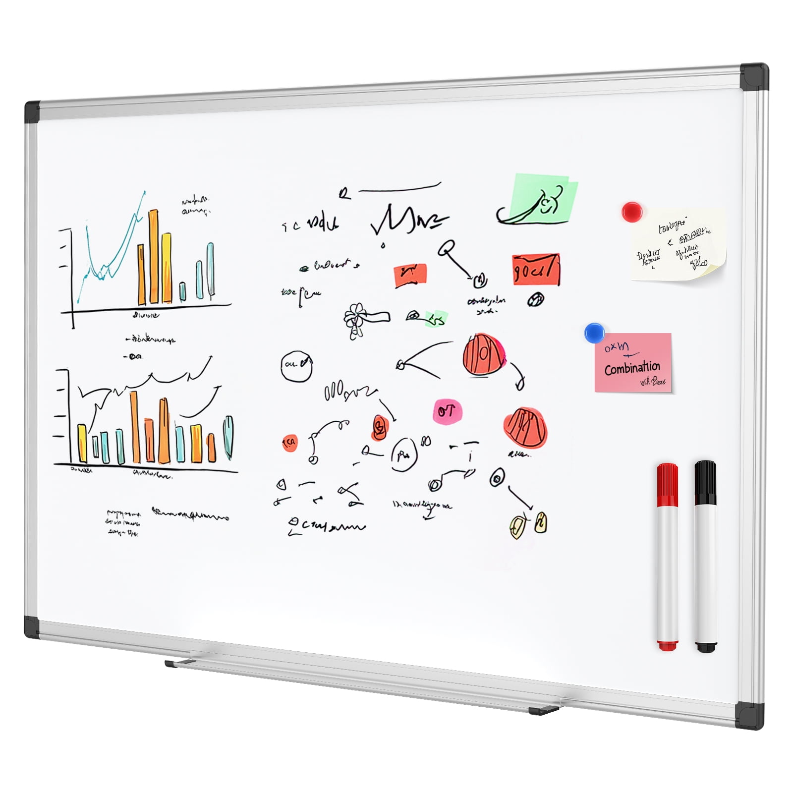 Gianna 36 X 24 inches Magnetic Dry Erase Board with Aluminum Frame ...