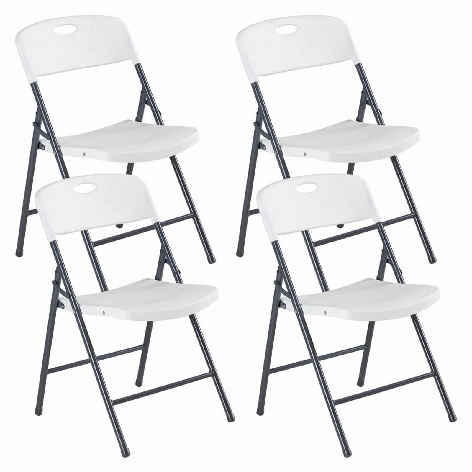 Gianna 4 Pack Plastic Folding Chairs Stackable Patio Garden Office ...