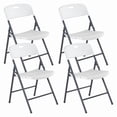 Gianna 4 Pack Plastic Folding Chairs Stackable Patio Garden Office ...