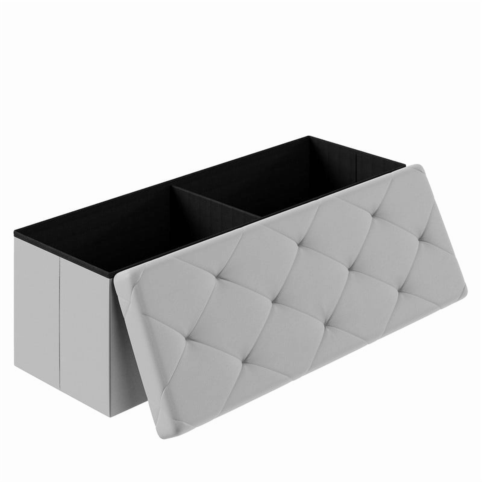 Gianna 43 Inches Folding Ottoman with Storage Bench, Foot Rest Stool ...