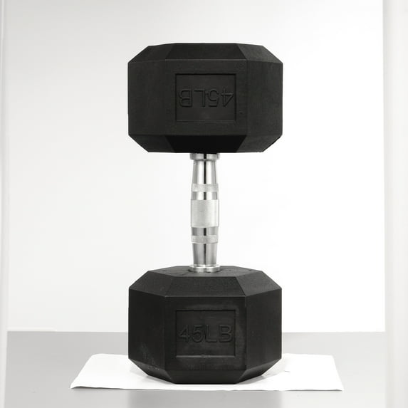 Gianna 45 lbs Hex Dumbbells with Rubber Coated, Hand Weights for ...